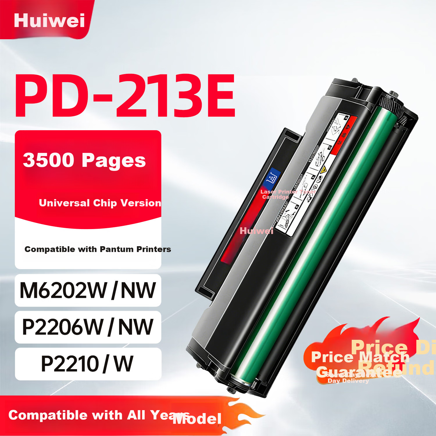 Тонер-картридж Huiwei PD213E совместимый с принтерами Pantum M6202W M6202NW P2206NW P2206W черный 3500 страниц