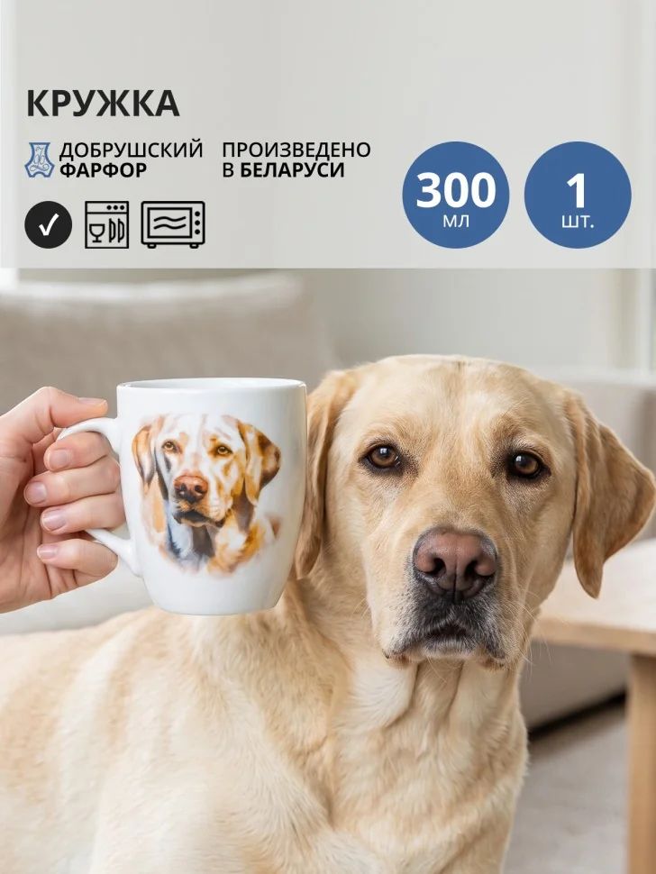 Кружка для чая и кофе 300 мл Добрушский фарфор Мой питомец Арчи
