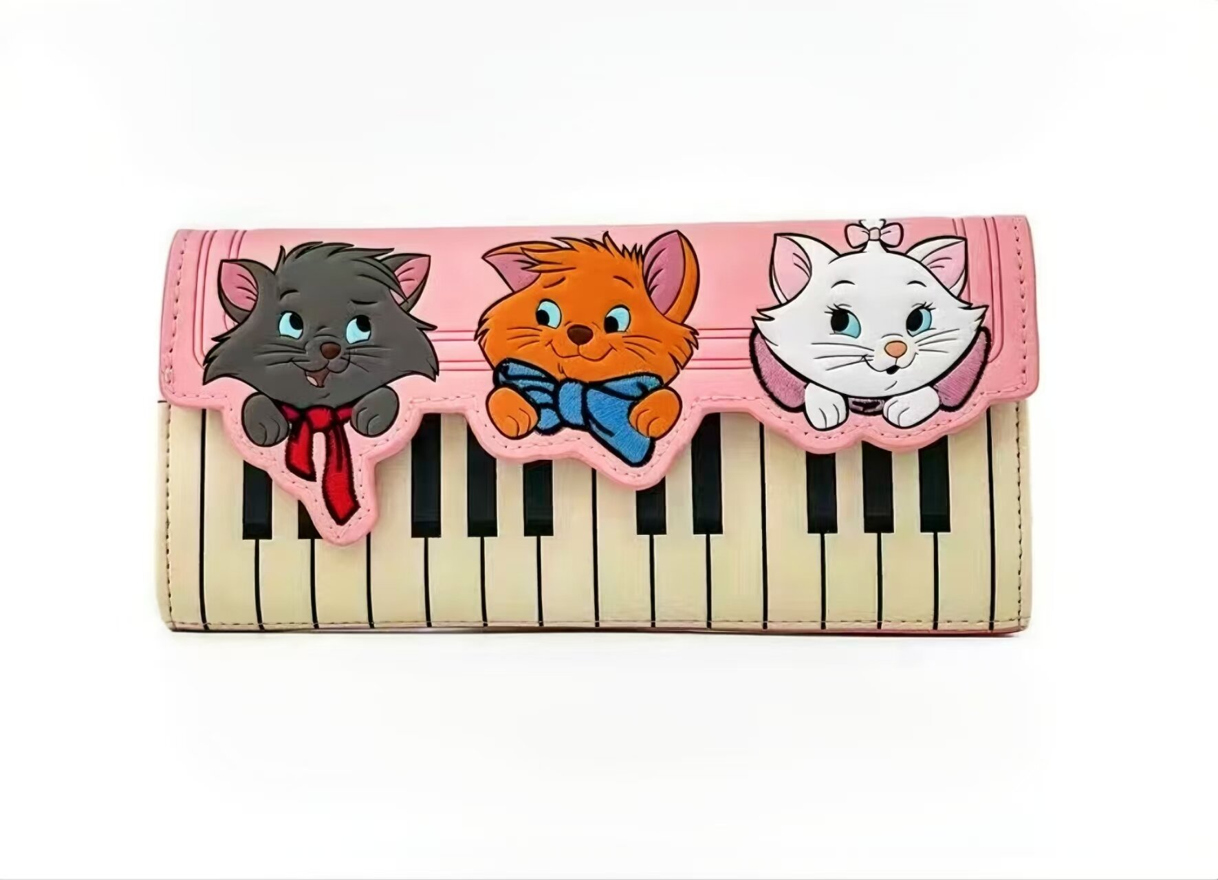 Кошелек с рисунком милых котят на пианино, подарочный аксессуар