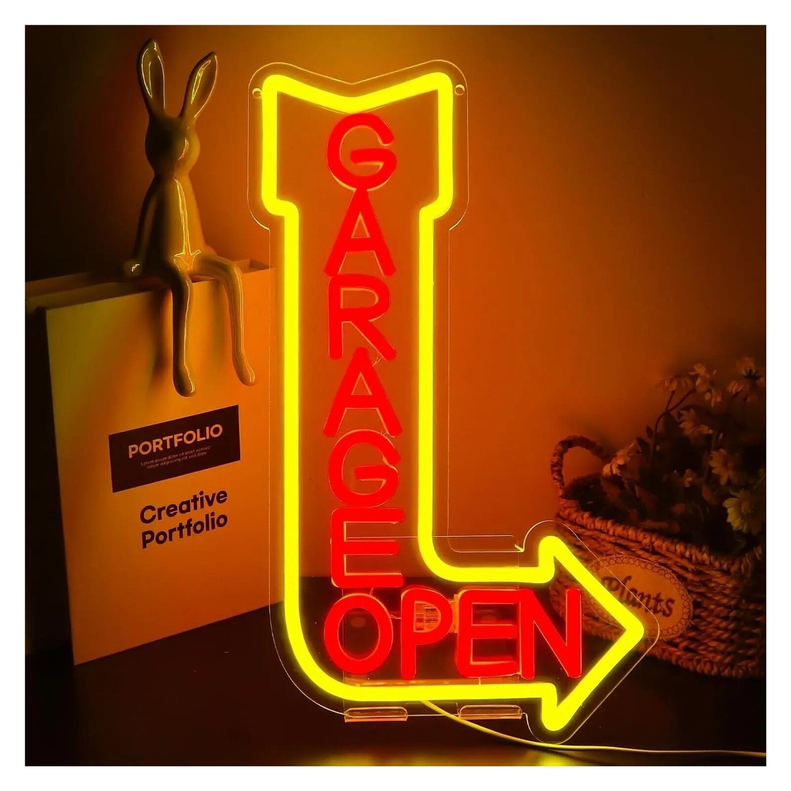 Неоновая Вывеска "Открытый Гараж" 40.6X24.4cm