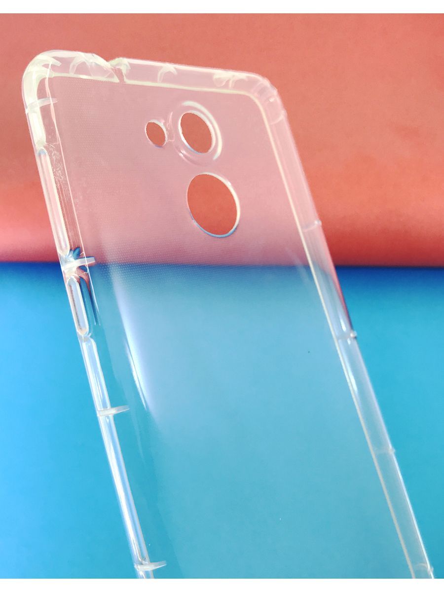 Чехол MF для Honor 6C 2017 Накладка прозрачная силиконовая с противоударными бортиками выступающими над экраном телефона и углами, усиленными ребрами жесткости защищающми от падения