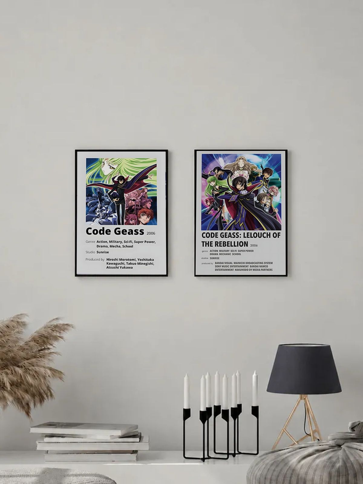 Набор Постеров / Плакатов Аниме Code Geass (Код Гиас) 2 Листа А4