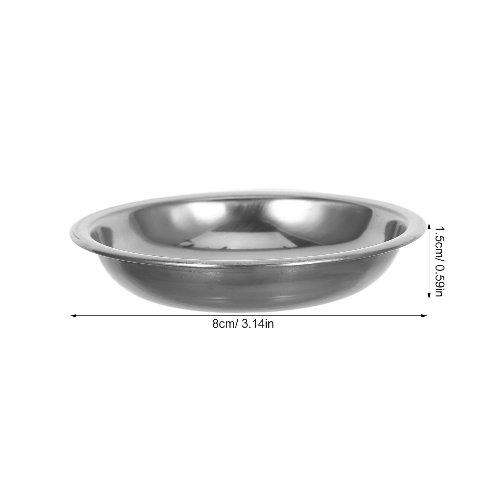 Stainless-подставки для приправ, компактные круглые блюдца в наборе восемь штук, размер 8x8x1,5 см