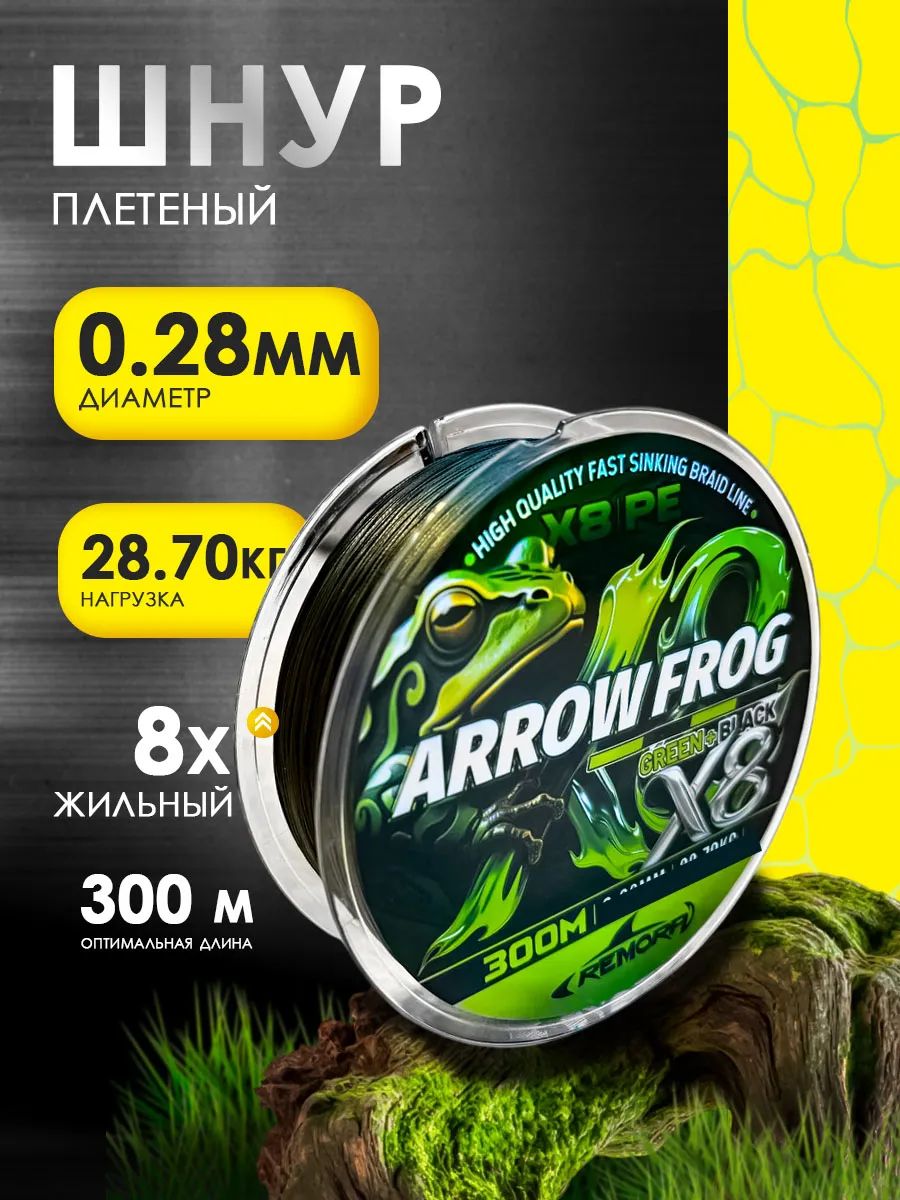 Шнур плетеный рыболовный 8-жильный супер-гладкий, 300 метров