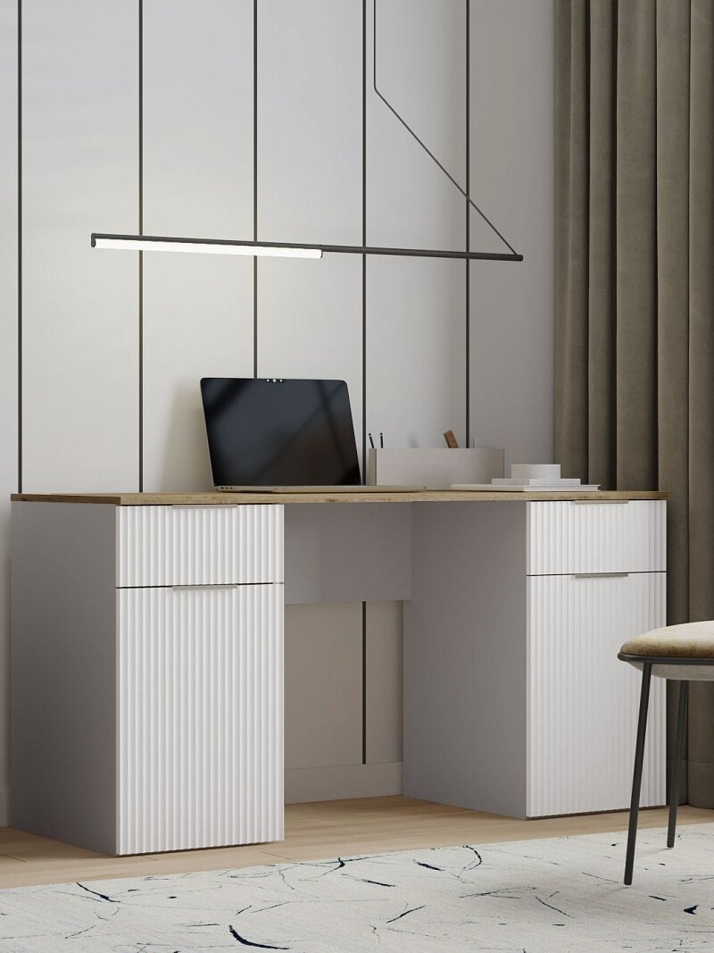 Письменный стол МебельЛэнд24 Салерно 5 Белый 150x60x75