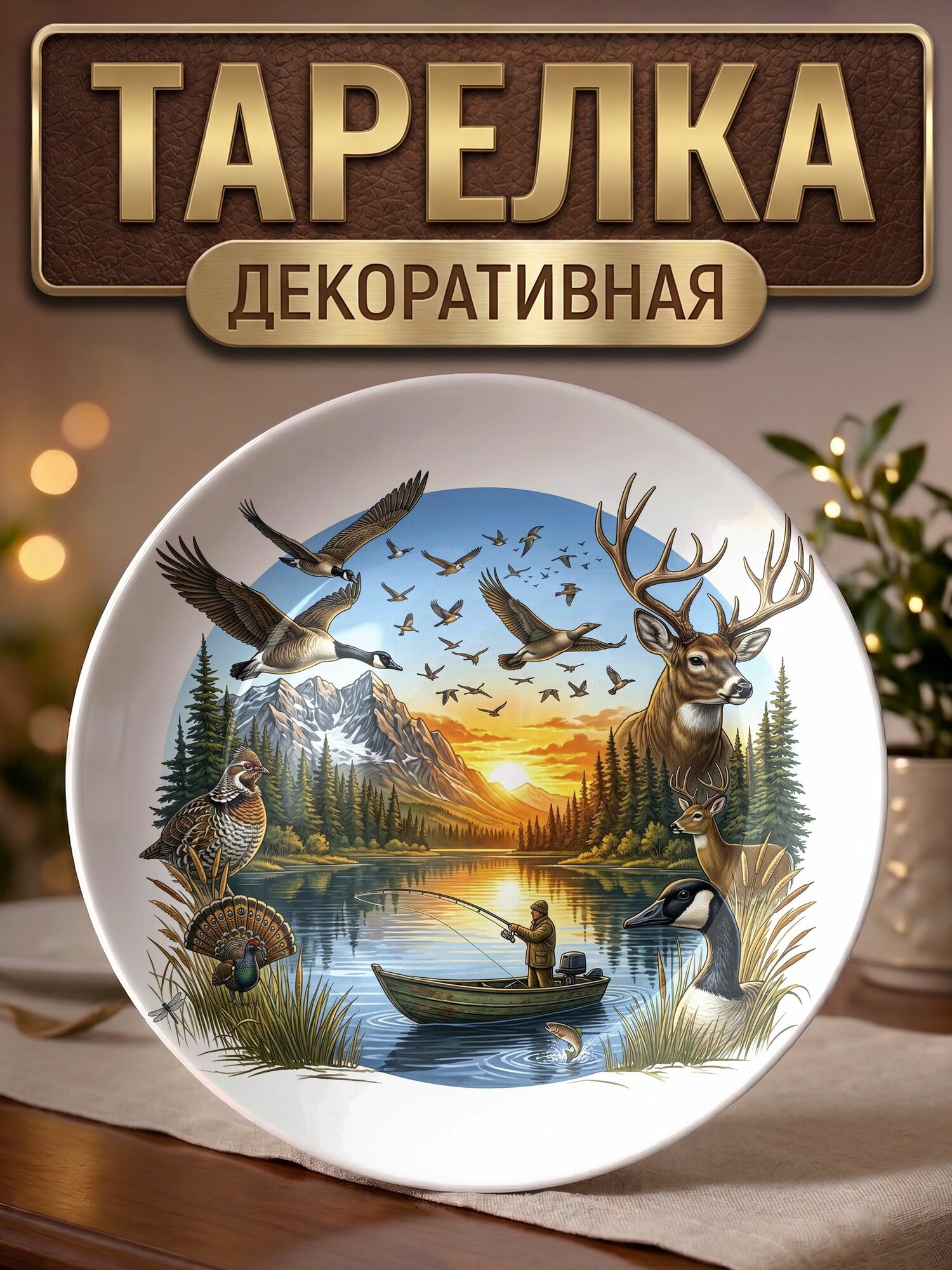 Тарелка декоративная Охота наше всё