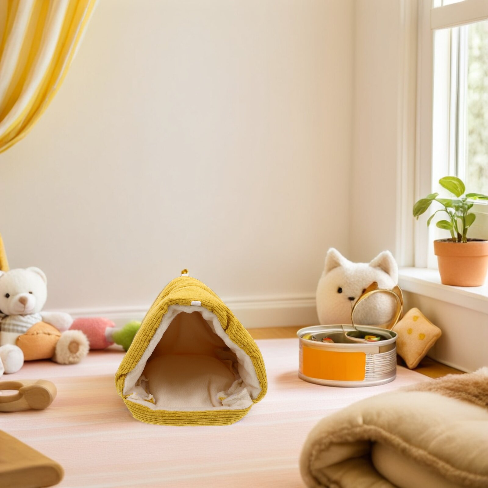 Жёлтое хлопковое гнездо для птиц, тёплый подвесной домик для попугаев