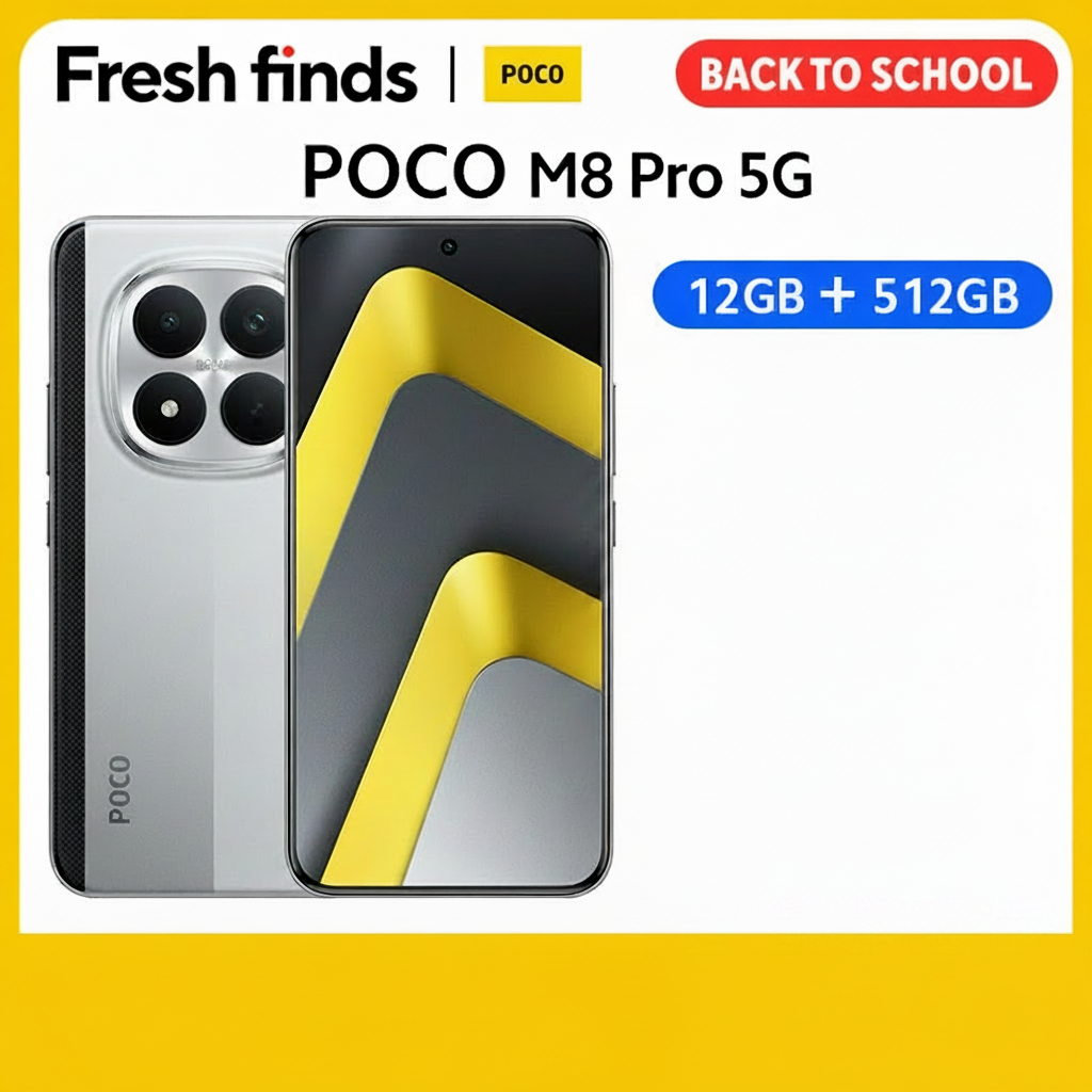 Смартфон POCO M8 Pro 5G, глобальная версия, процессор Snapdragon 7s Gen 4, 6.83-дюймовый 1.5K дисплей с частотой 120 Гц, аккумулятор 6500 мАч, быстрая зарядка 100 Вт, NFC