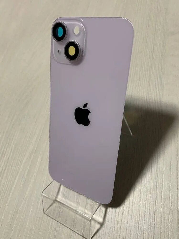 Задняя крышка iPhone 14 в сборе с окошками камеры (Purple) фиолетовая