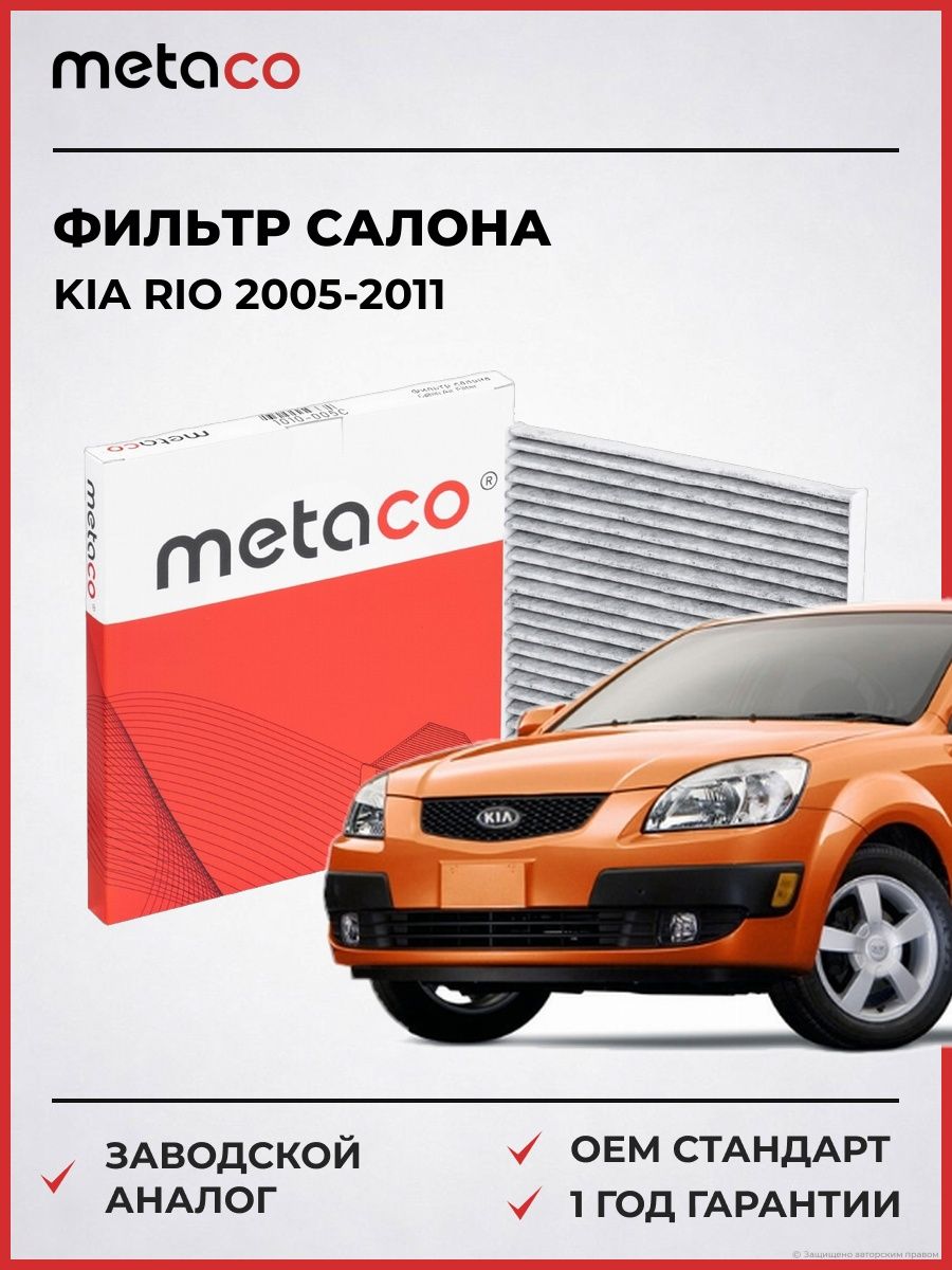 Фильтр салона METACO 1010005C Киа Рио Kia Rio 2005-2011