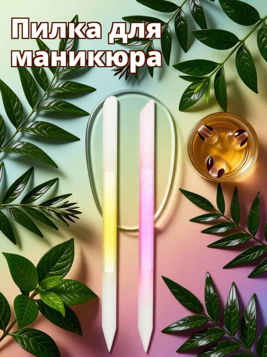 Стеклянный файл для маникюра в полупрозрачном исполнении, улучшенная эффективность обработки ногтей, 2 штуки