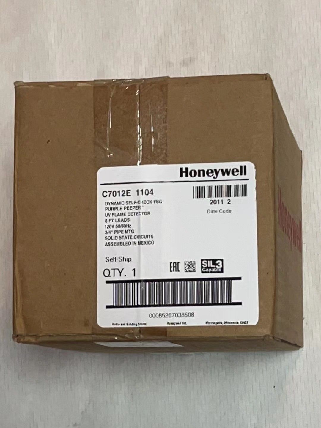Ультрафиолетовый датчик пламени Honeywell C7012E1104 для непрерывного контроля горения