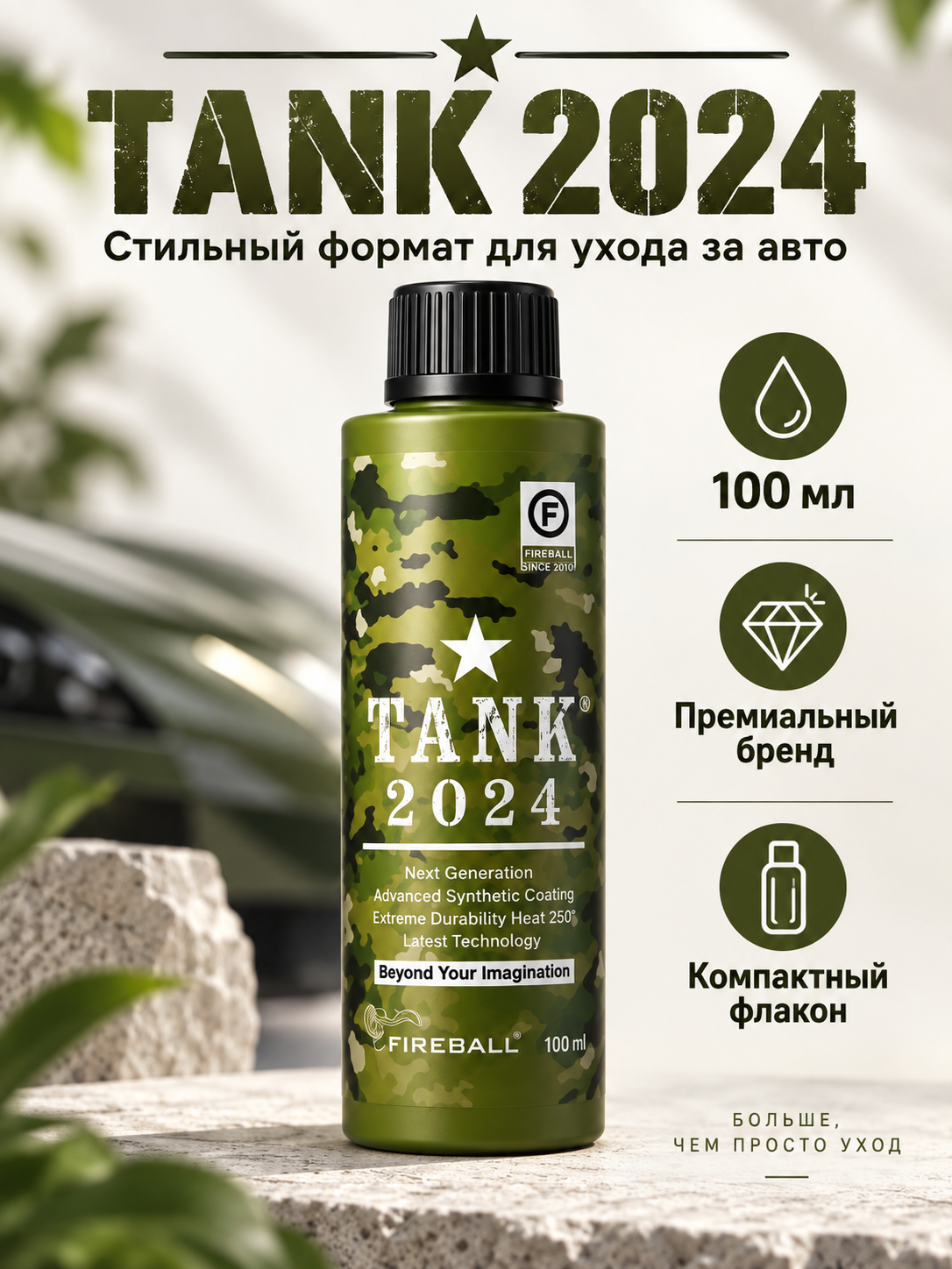 FIREBALL Mini Сверхпрочный керамический силант (эмульсия SiO2) TANK 100 ml