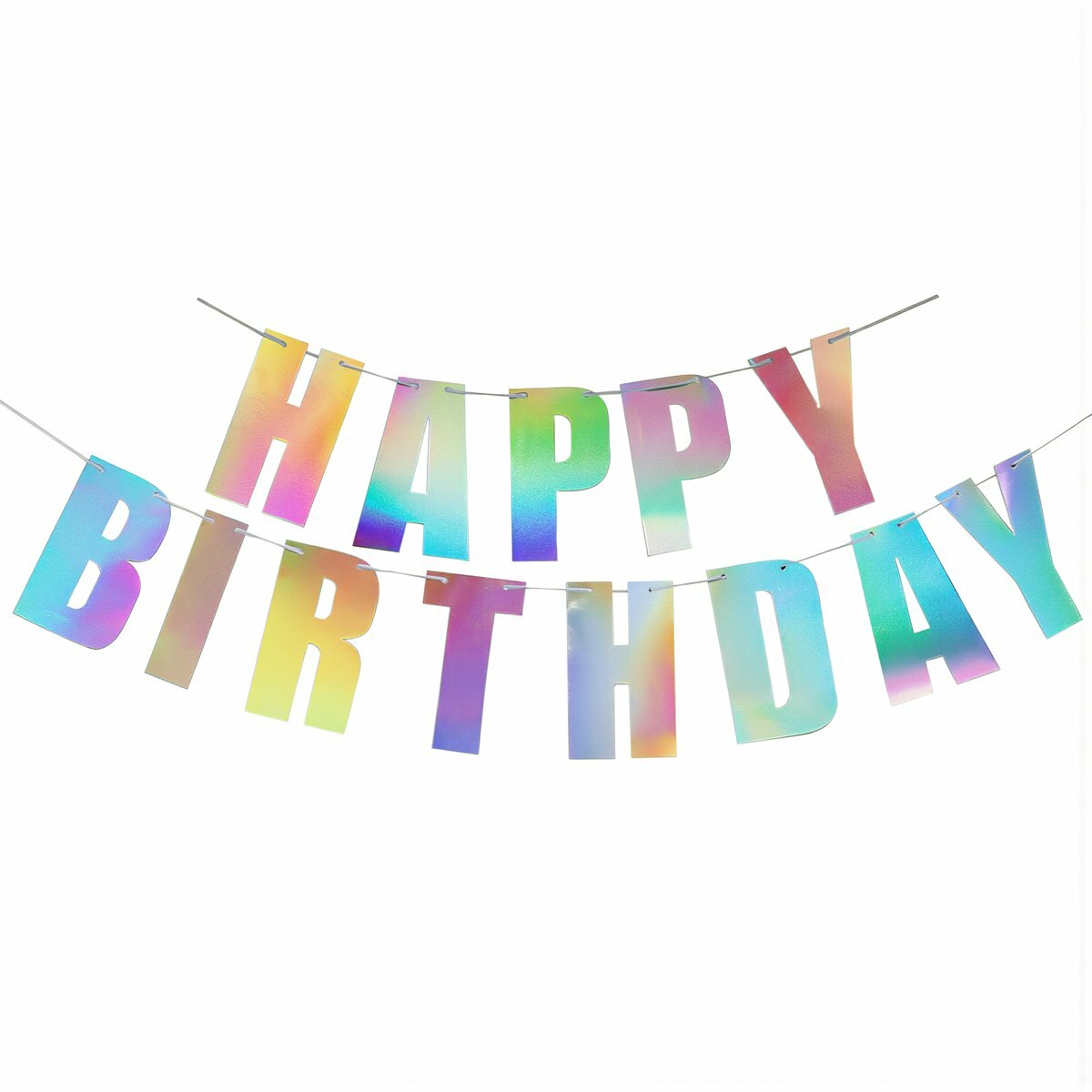 Веселая подвеска для дня рождения с надписью Happy Birthday блестящая радужная бумажная флаговая гирлянда для праздника, Гирлянда с надписью Happy Birthday, яркая серебристая