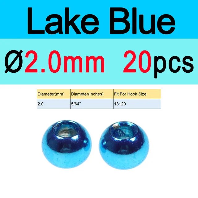 Бусины для мушек Lake Blue 2.0mm 20шт