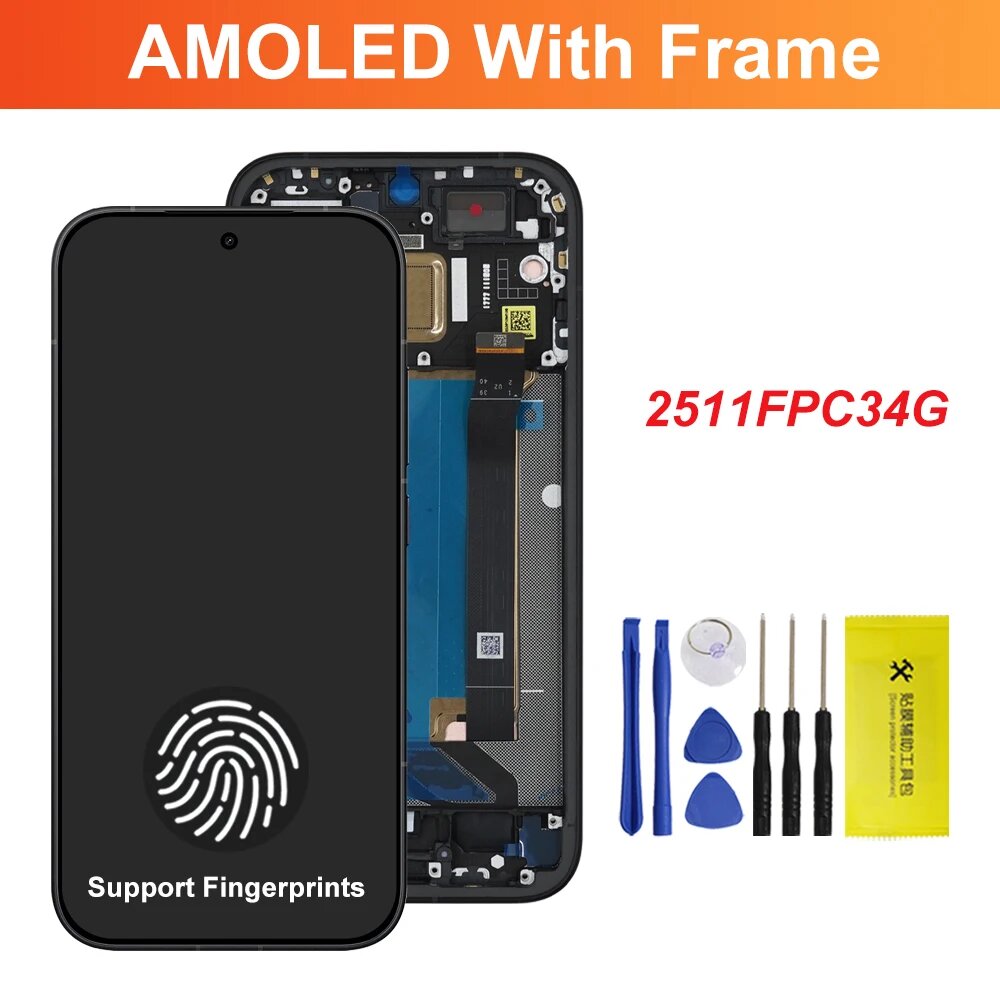 Дисплейный модуль X8 Pro 5G AMOLED с тачскрином и рамкой для Xiaomi Poco X8 Pro With Black Frame