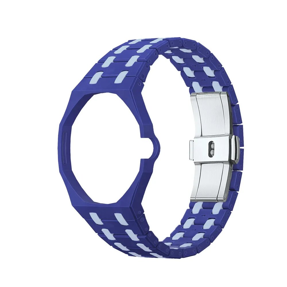 Биокерамический ремешок с чехол для AP x Swatch Bioceramic Royal Pop, роскошный комплект модов AP Royal Oaks для Royal Pop, Синий/Голубой