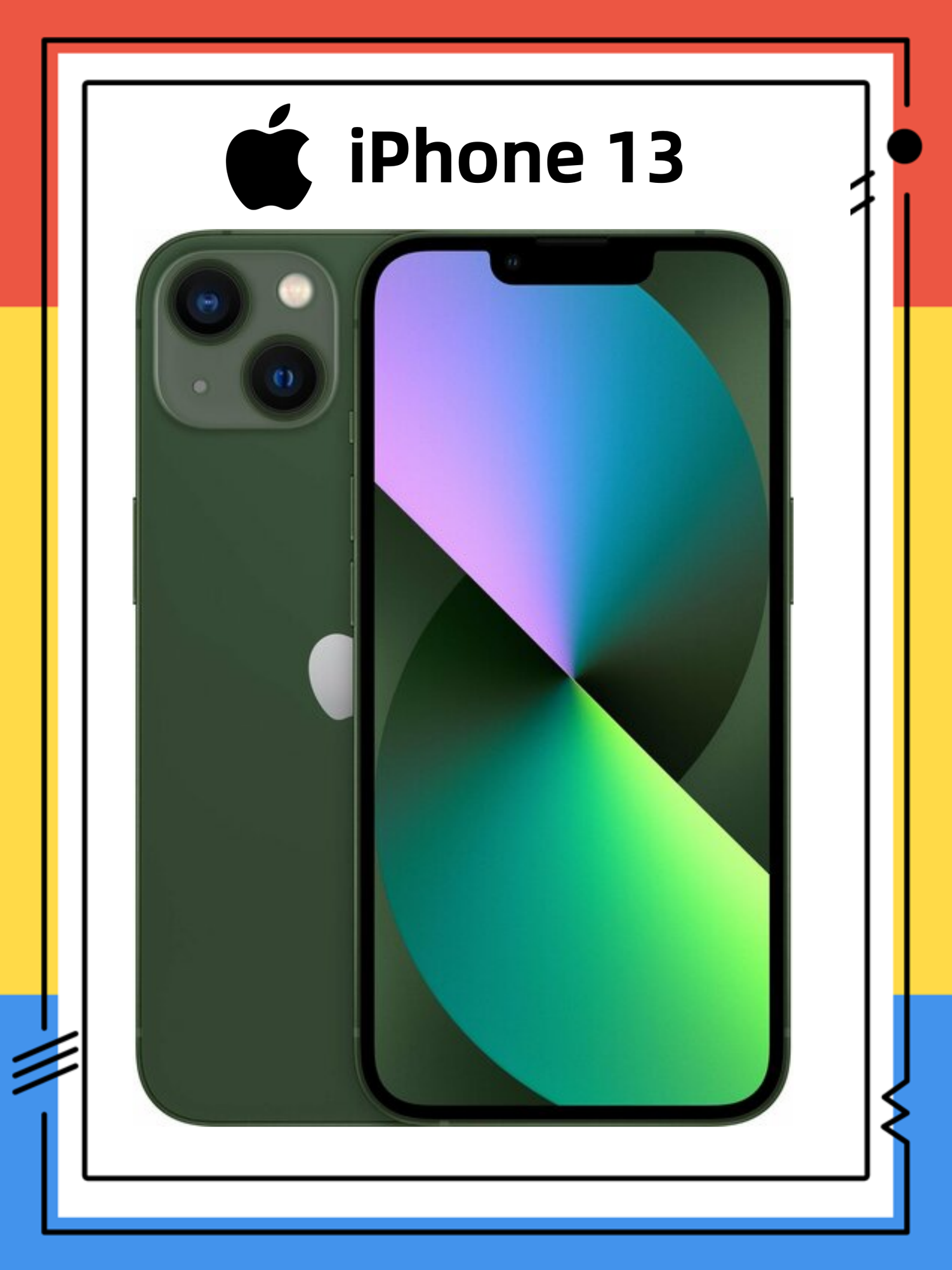 Apple iPhone 13 256 ГБ Green, OLED дисплей, Face ID