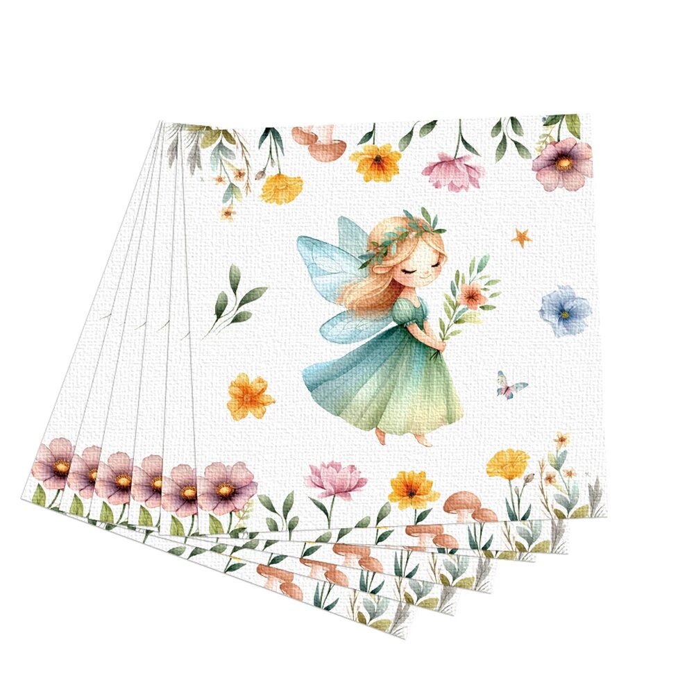 Бумажные салфетки "Грибы леса" глубокий синий 20pcs