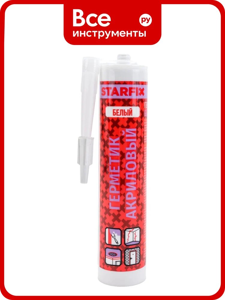 Акриловый герметик STARFIX белый, 300 мл SM-63059-1
