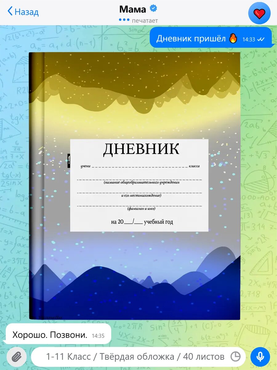 Школьный дневник с принтом Гравити Фолз