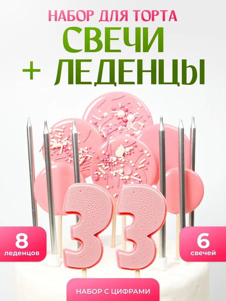 Свечи для торта. Цифра 33