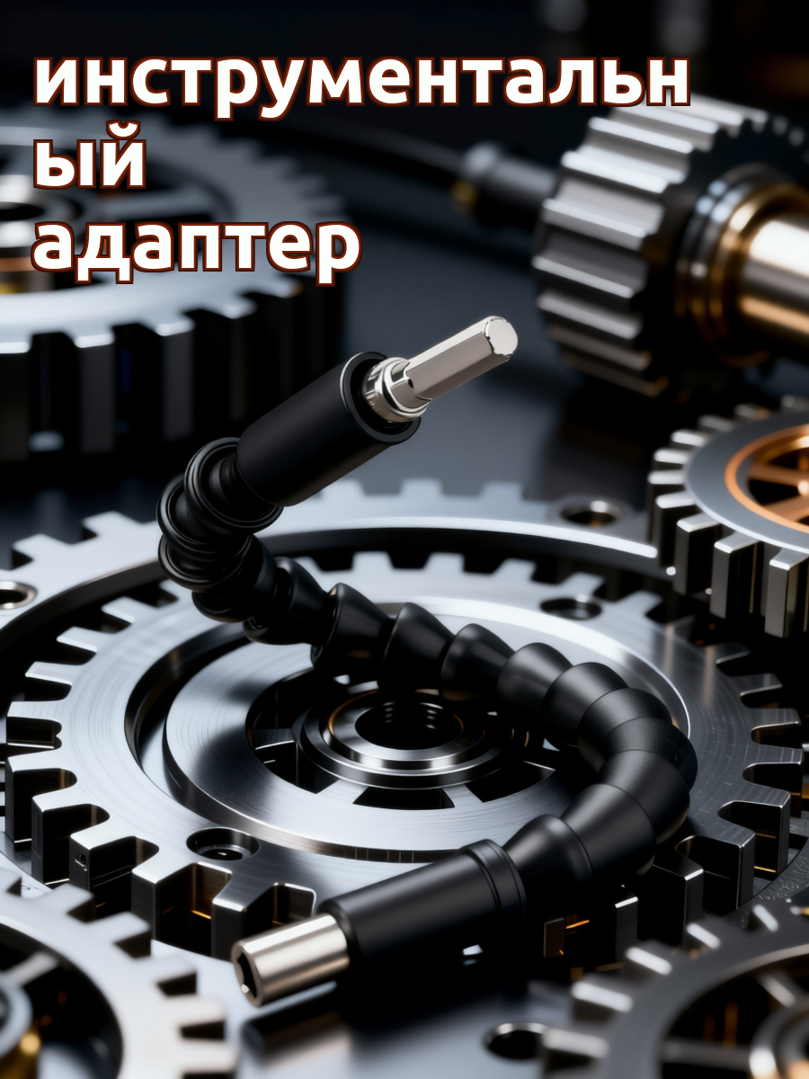 Гибкая Шестигранная Оснастка Для Дрели Приспособление Для Закручивания Винтов 300Mm Чёрный