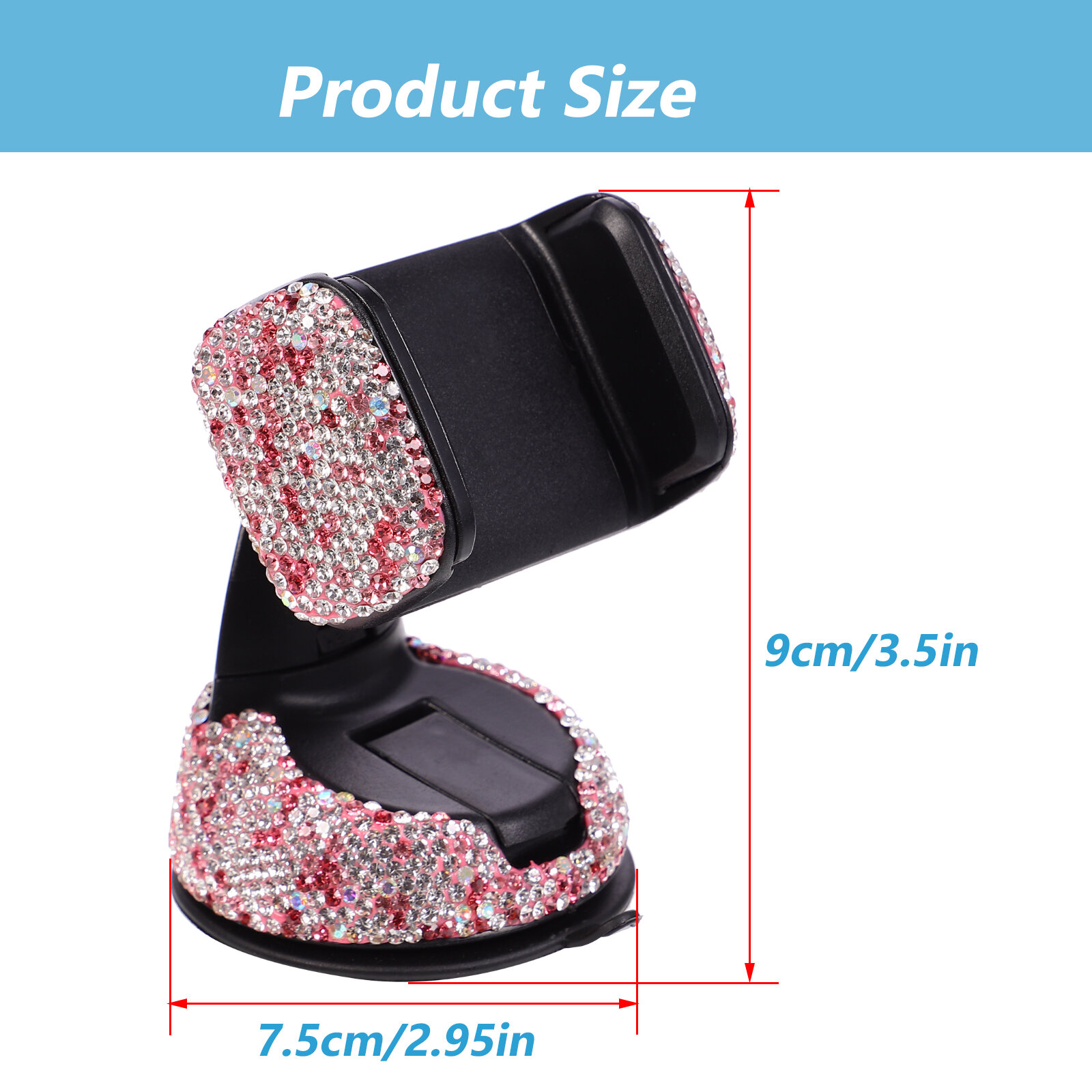 Держатель Для Смартфона На Приборную Панель Розового Цвета 9X7X7CM