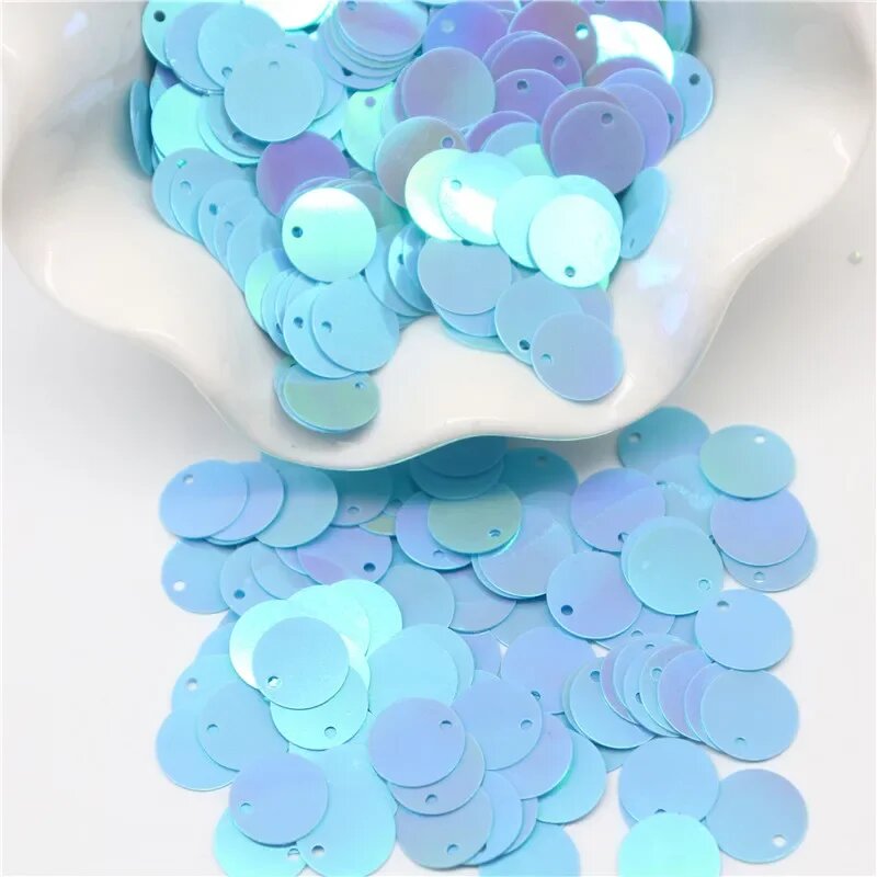 Пайетки круглые, цвет ab blue, 10-25 мм