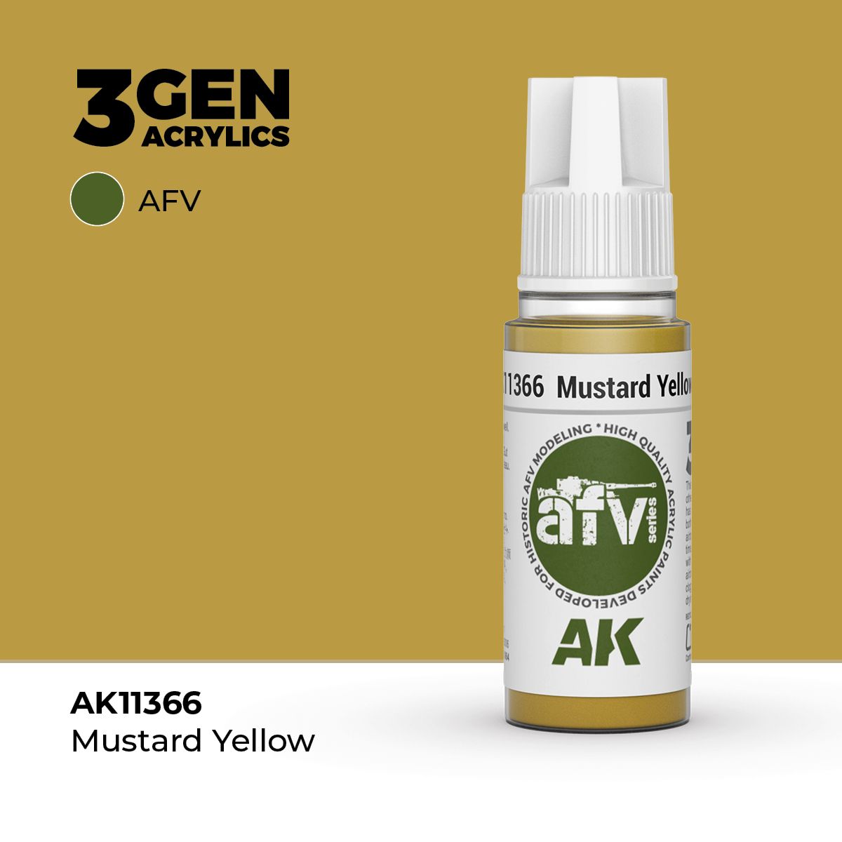Акриловая краска AK Interactive - Mustard Yellow 3GEN AFV, 18мл