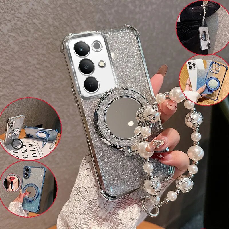 Блестящий Чехол Для Телефона Realme C85 Pro 15X С Зеркальной Серебряный, Silver, Realme C85 Pro