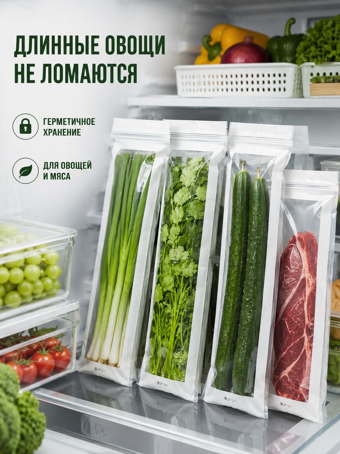 Пакет для продуктов 32CM 12CM см, 60 шт