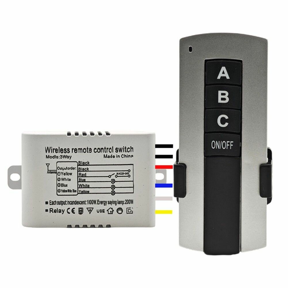 3-х канальный выключатель с дистанционным управлением, переменный ток 220 В, беспроводной пульт дистанционного управления для