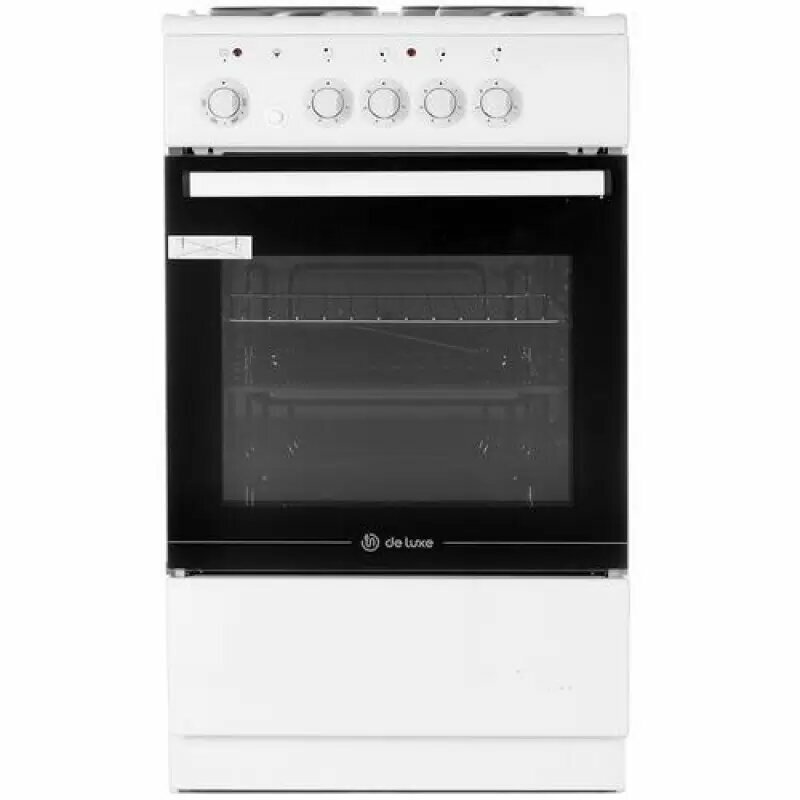 Электрическая плита De Luxe 5004.22э 030 белый, 4 конфорки, 43л, белая