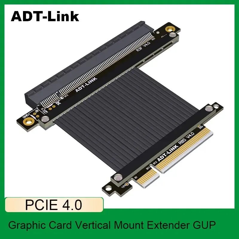 ADT-Link PCIE 4.0 X8 до X16 Кабель подъема Графическая карта GUP Кабель расширения PCI Express R83SF-BK-4.0-5cm