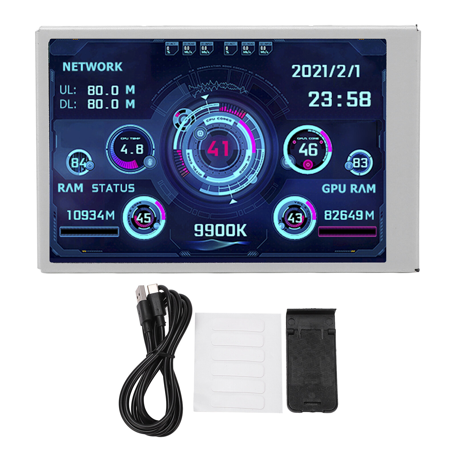 Mini Monitor 3.5in Display Экран USB Тип C IPS Полный просмотр компьютерного аксессуара для работы