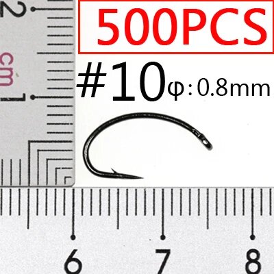 Рыболовные крючки #10 0.8mm, 500pcs, Белый