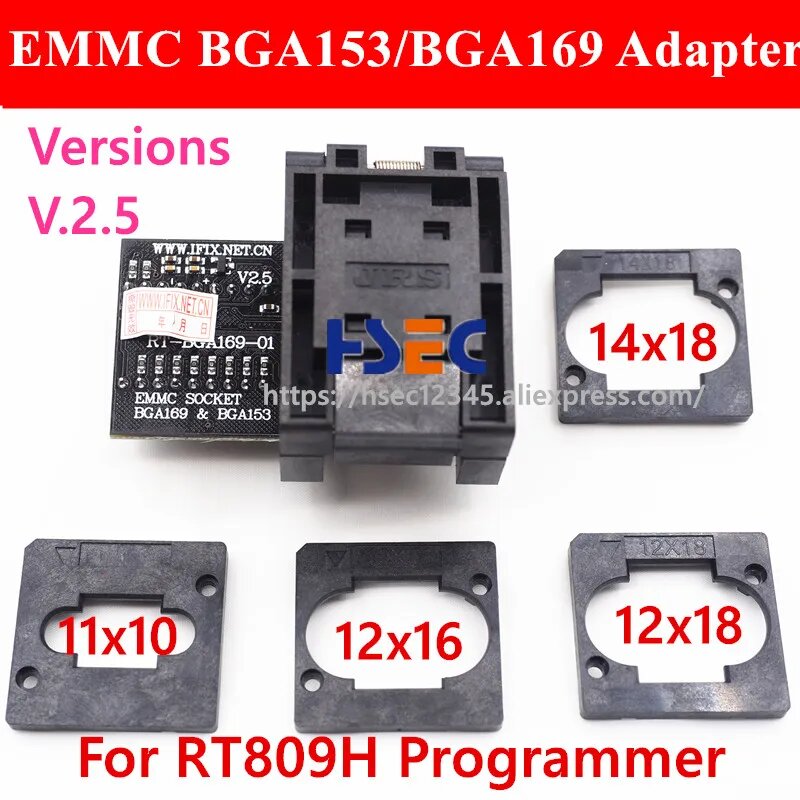 Адаптер EMMC BGA153/BGA169 для RT809H