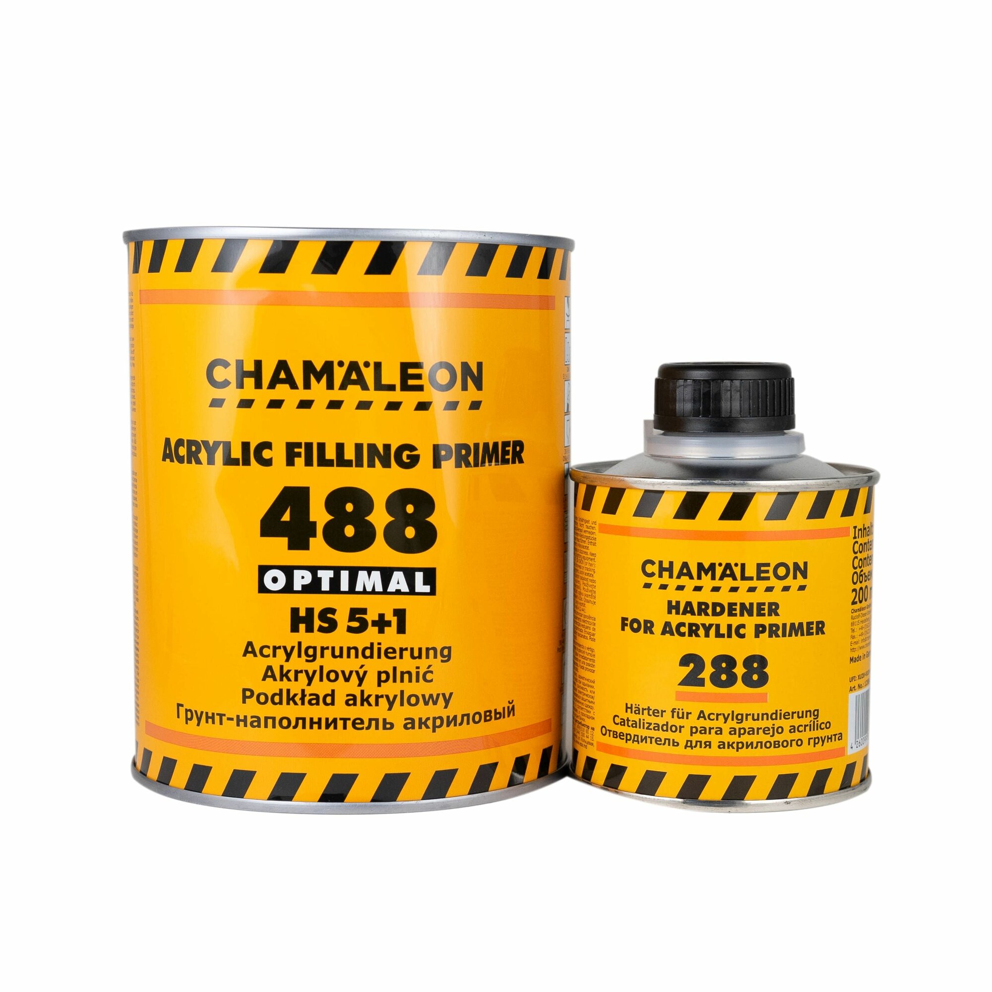 Грунт акриловый 5+1 черный антикоррозионный HS (CHAMAELEON) 1,0 л+0,2 л