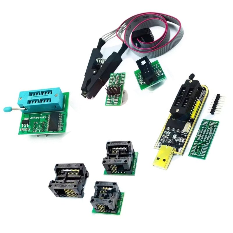 CH341 24-25 Серия EEPROM Flash BIOS USB Программатор Модуль Электронный SOIC8 SOP8 Тестовый Зажим Для EEPROM 93CXX 25CXX 24CXX