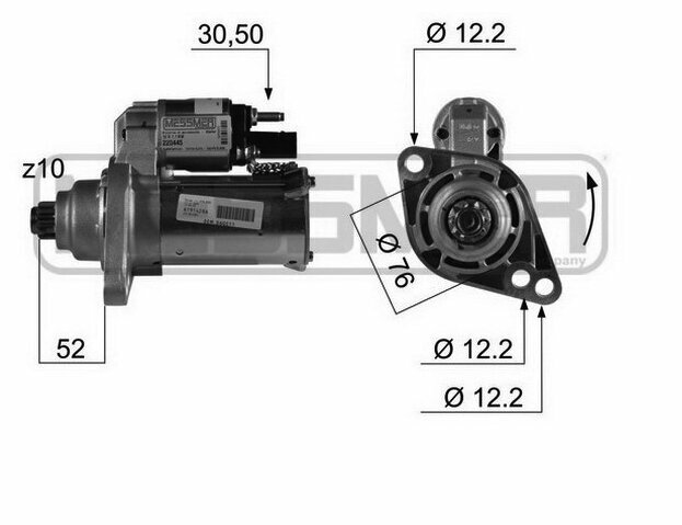220445 Стартер AUDI/VW 1.4TFSi-2.0FSI 03-10