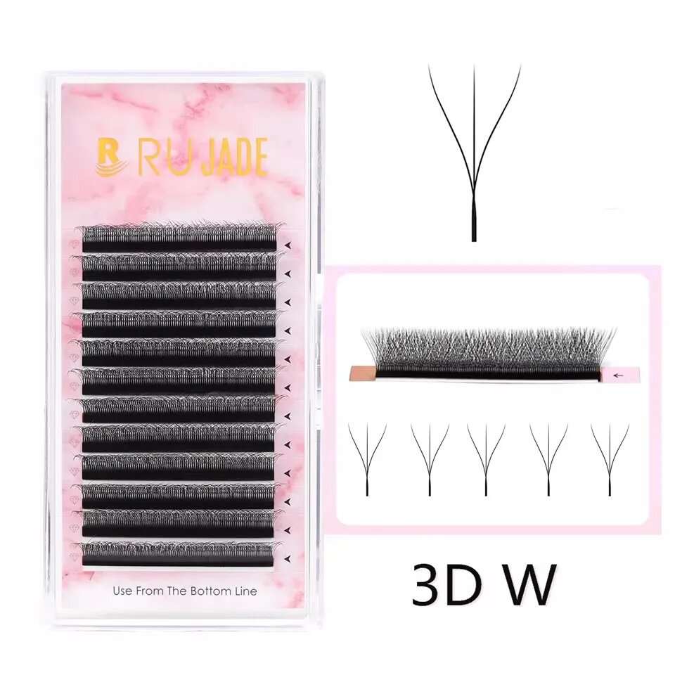 Rujade 3D W ресницы C изгиб, MIX 8-15mm, Clover-1800