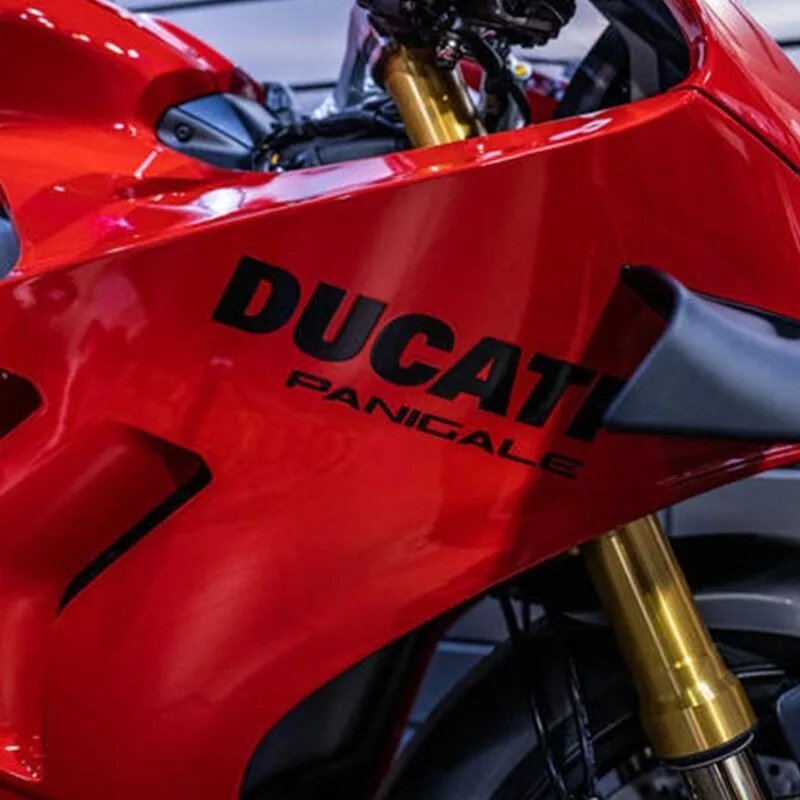 Водонепроницаемые светоотражающие наклейки на мотоцикл Ducati Panigale V4 V2 1299s 12x3cm, черный