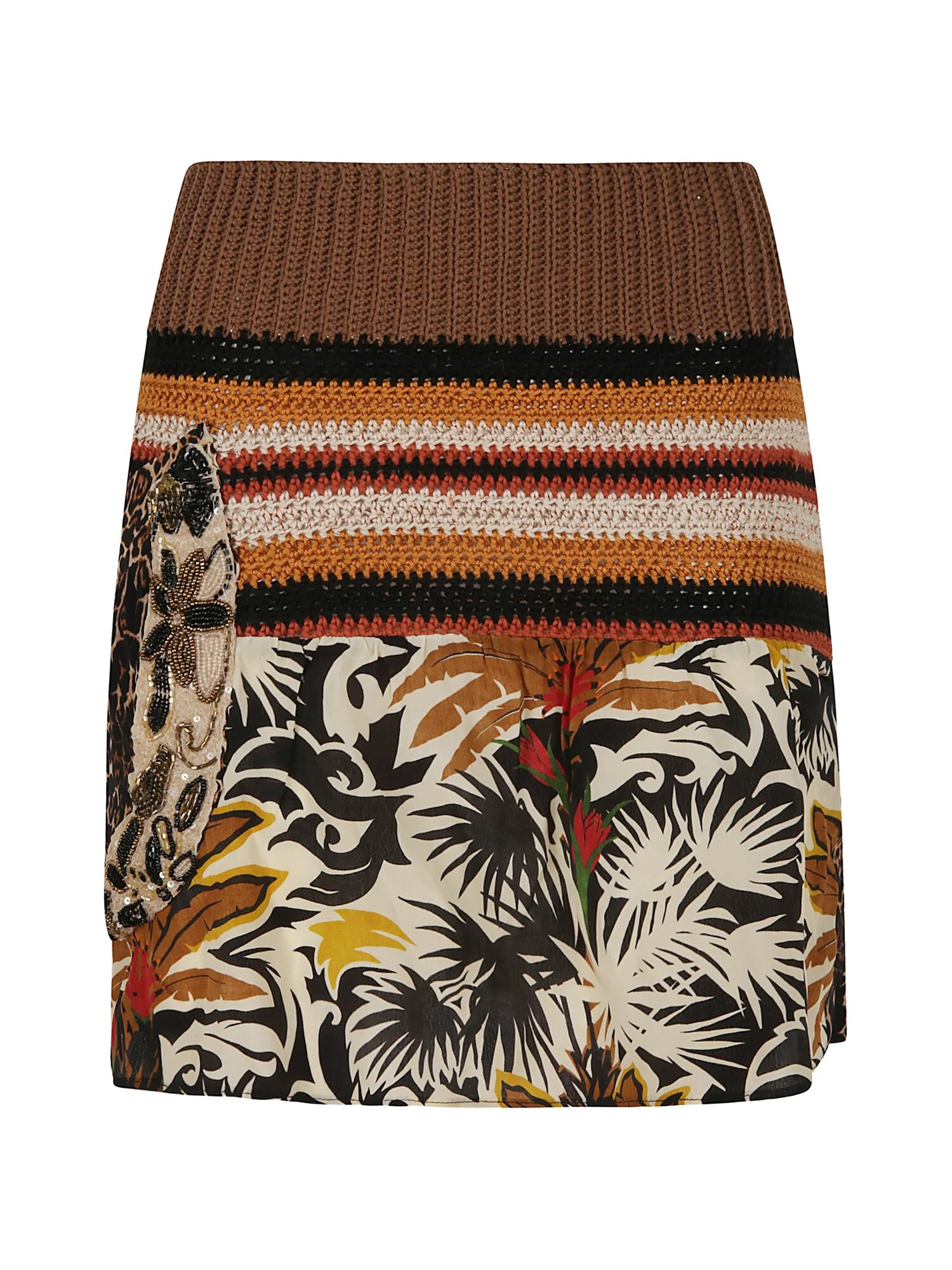 Юбка Crochet-knit patchwork skirt