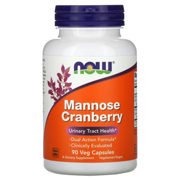 Now Mannose Cranberry 90 капсул. Для поддержки мочевыводящих путей и почек. Произведено в США