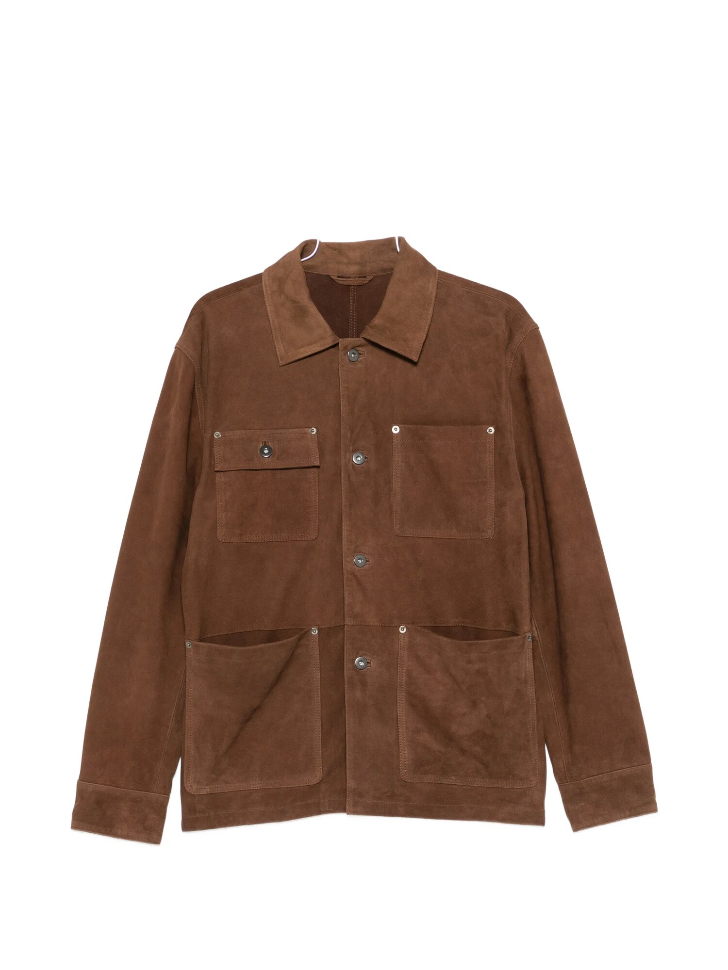Пальто Paolo Pecora Suede multi-pocket coat, размер 52