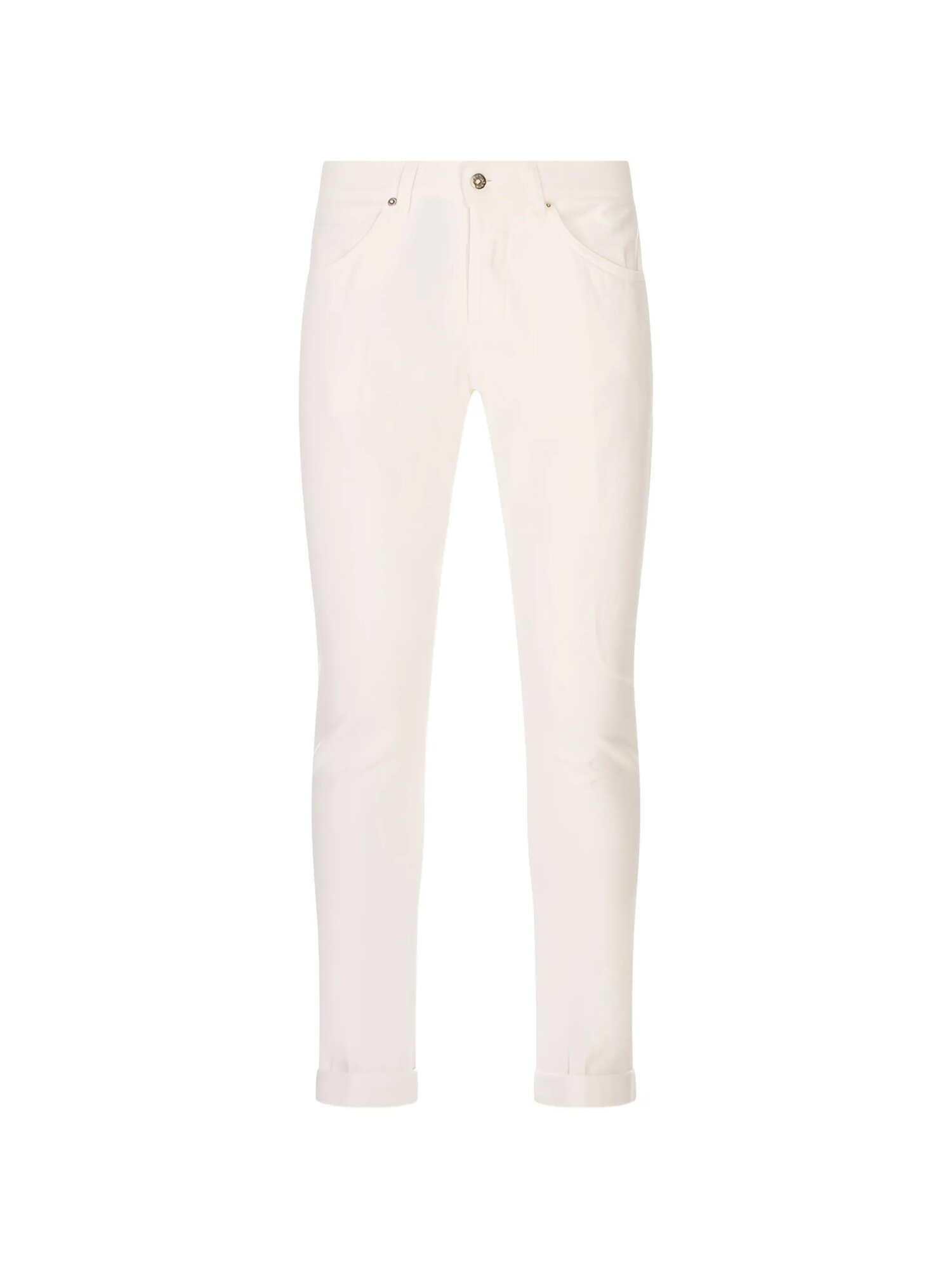 Джинсы Logo-plaque turn-up slim-fit jeans 
