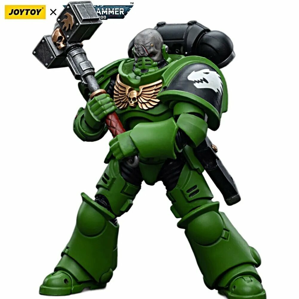 Подвижная фигурка JOYTOY Warhammer 40000 1:18 Salamanders Assault Intercessors Sergeant Krajax Подарочная модель