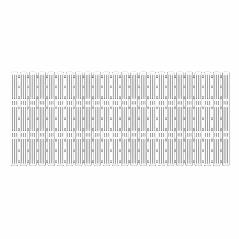 Антимикробный ТПЭ ванная нескользящий коврик с присосками, 80x50 см, белая основа с серо-голубыми полосами
