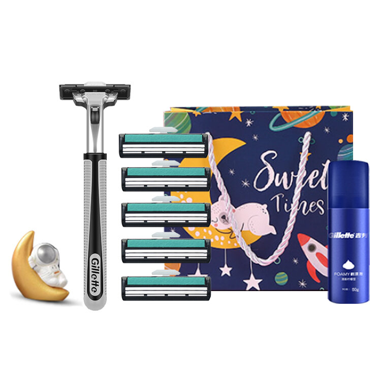 Набор для бритья мужской Gillette Wei Feng, Wei Feng 5 Blade Head (Shaving Foam+Mini Astronaut+Shopping Bag)